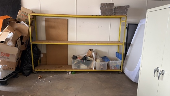 Large Yellow Rolling Storage Cart and packing | Online Auctions | Proxibid