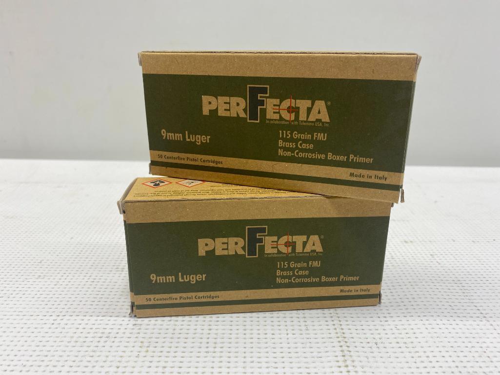 100 Rounds .9mm Luger 115gr FMJ Ammunition, | Proxibid