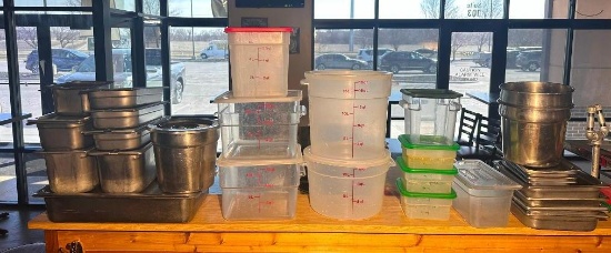 Large Group of Steam Table Pans and Food Containers w/ Lids, Small ...