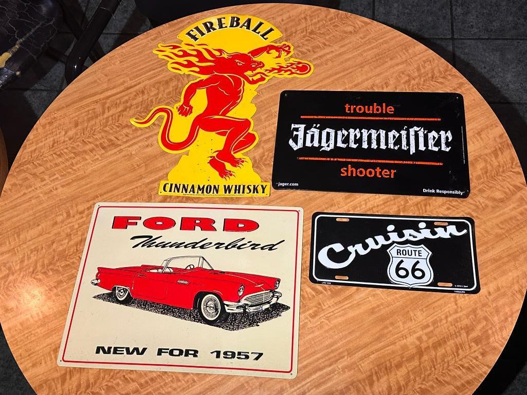 (4) Metal Signs, Jagermeister, Cruisin' Route 66 | Proxibid