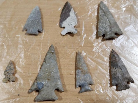 Seven Nice Arrowheads, Spear Points, Points | Online Auctions | Proxibid