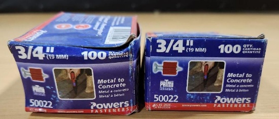 2 Boxes, Powers Fasteners, 3/4in, 100/Box, 200 Total, No. 50022 ...