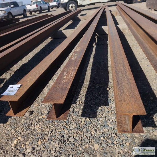 3 EACH. STEEL I-BEAMS, APPROX 6IN X 6IN X 1/4IN THICK X 40FT LONG ...