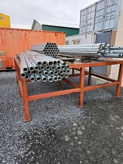 (3) BUNDLES OF CHAIN LINK FENCE LINE POSTS & RAIL SUPPORT EQUIPMENT ...