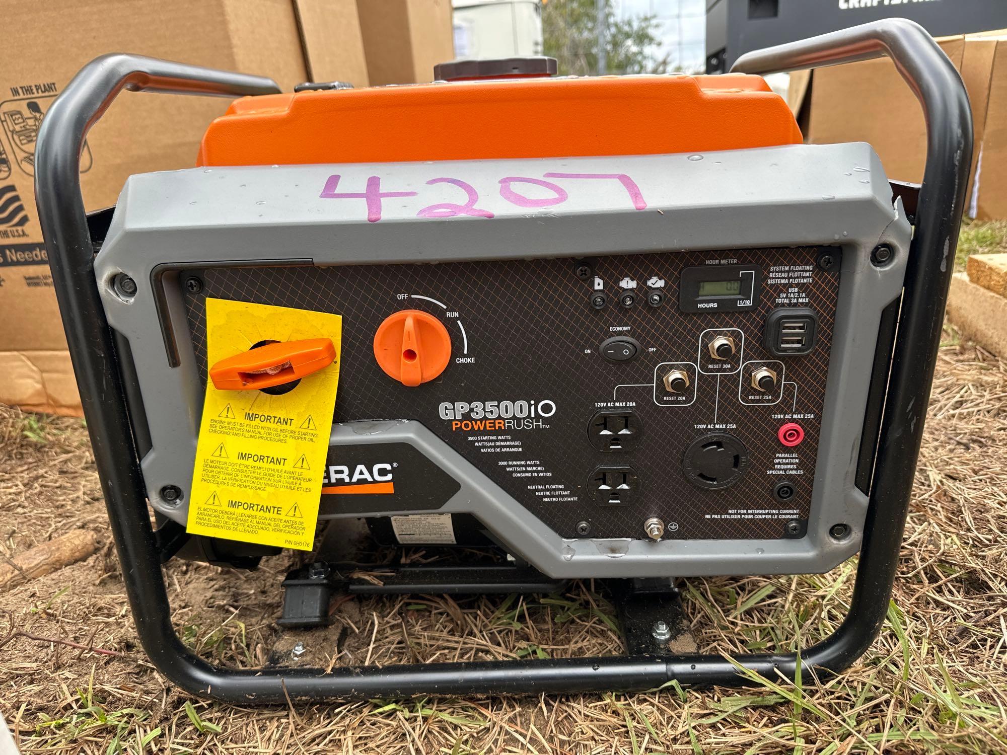 GENERAC 3600 WATT GENERATOR NEW SUPPORT EQUIPMENT | Proxibid