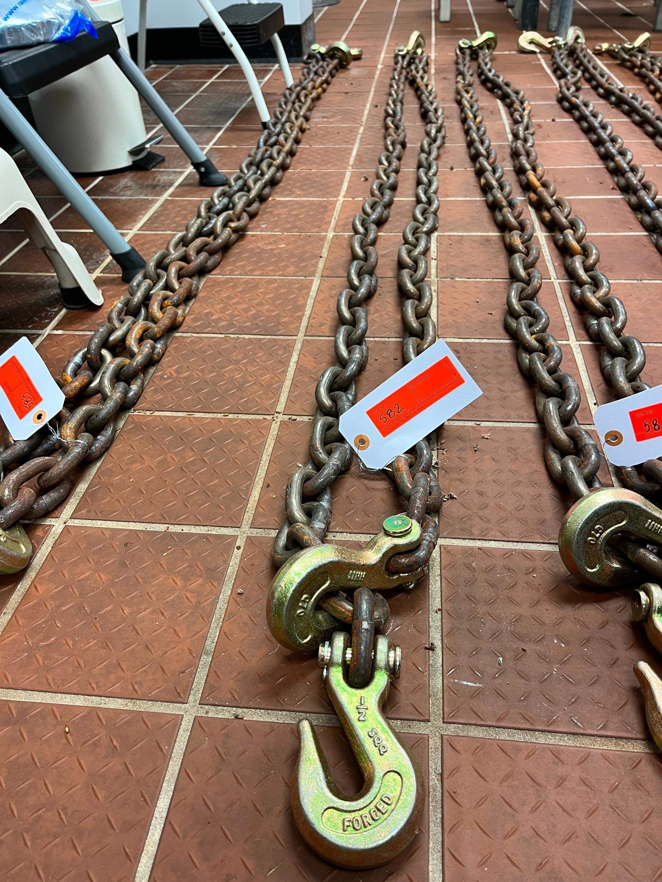 PAIR OF 8FT. X 1/2IN. HD LOAD CHAINS, MARKED | Proxibid