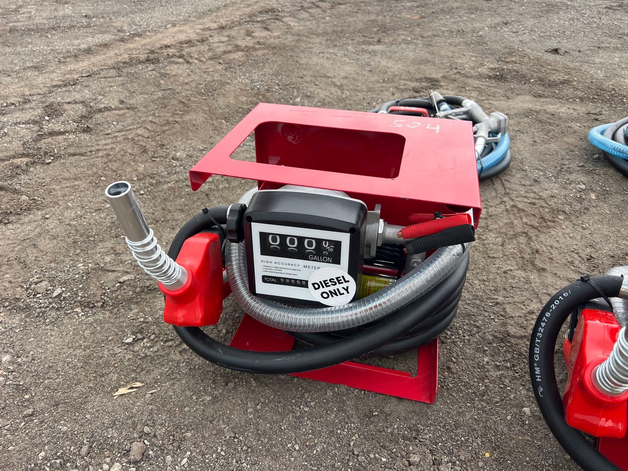 NEW 12V DIESEL FUEL PUMP W/ FLOW METER NEW | Proxibid