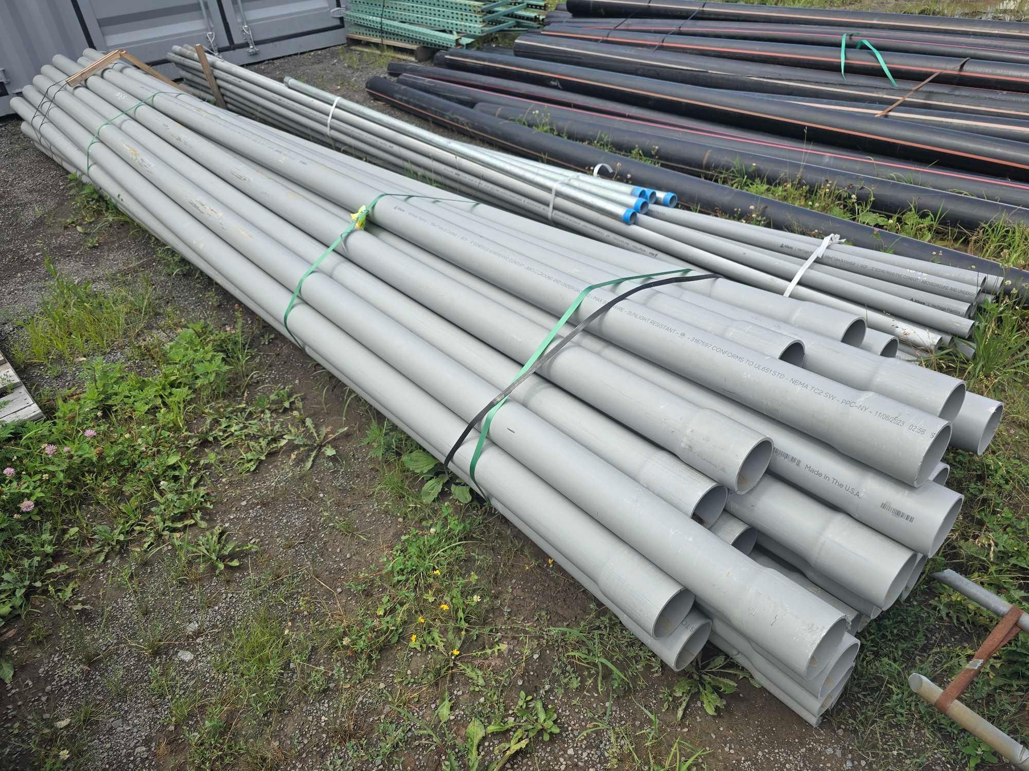 QTY OF 4IN. PPC PIPE, ABOUT 20FT. LONG SUPPORT | Proxibid