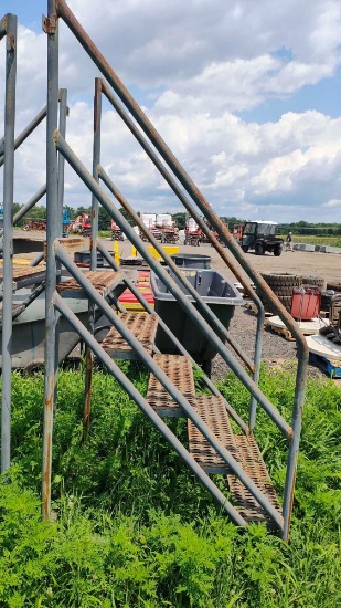 5FT. TALL X 3FT. WIDE STEEL STAIRCASE FOR JOBSITE OFFICE TRAILER W ...