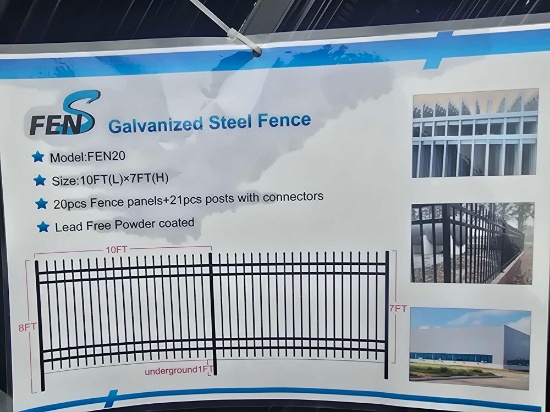 NEW FENS 20PC. 10FT. X 7FT. FENCING NEW SUPPORT EQUIPMENT | Estate ...