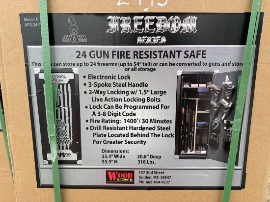 NEW ARMOR FREEDOM SERIES 24 GUN FIRE SAFE, 1400 DEGREE FIRE RATING ...
