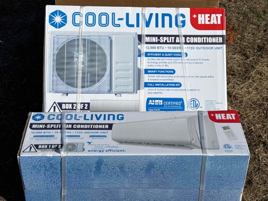 NEW COOL LIVING 12,000 BTU MINI SPLIT HEAT & COOL , COMPLETE DIY KIT ...