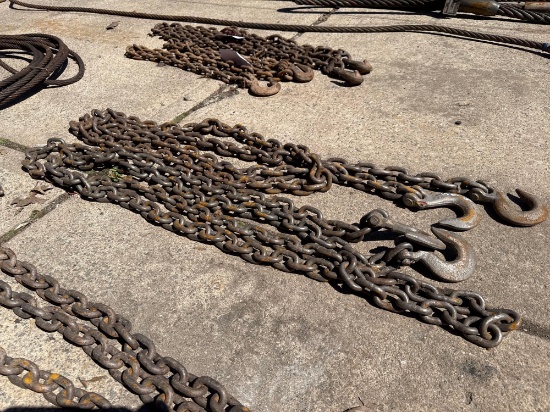 12FT. & 10FT. X 3/8IN. CHAINS WITH (2) SLIP HOOKS SUPPORT EQUIPMENT ...