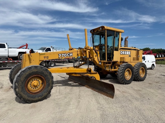 JOHN DEERE 770CH MOTOR GRADER SN:576386 powered by John Deere diesel ...