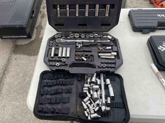 HUSKY 94 PC.MECHANICS SET (INCOMPLETE) and (3) TOOLBAGS W/SOCKETS ...