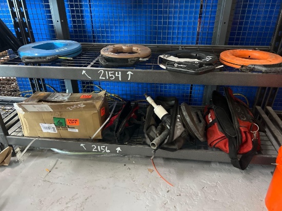BOX OF STRAPS & MISC. BAGS OF TOOLS SUPPORT EQUIPMENT | Online Auctions ...