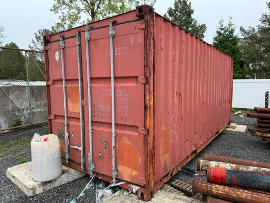 20FT. CONEX CONTAINER WITH CONTENTS: CONCRETE DOWELS, AXTEC EZ CHAIRS ...