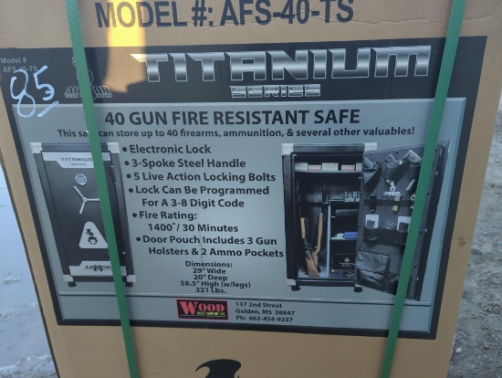 NEW ARMOR TITANIUM SERIES 40 GUN FIRE SAFE, 1400 DEGREE FIRE RATING ...