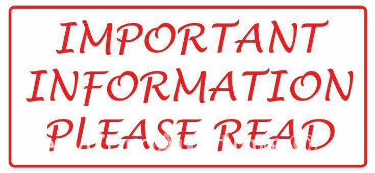 Important Please Read