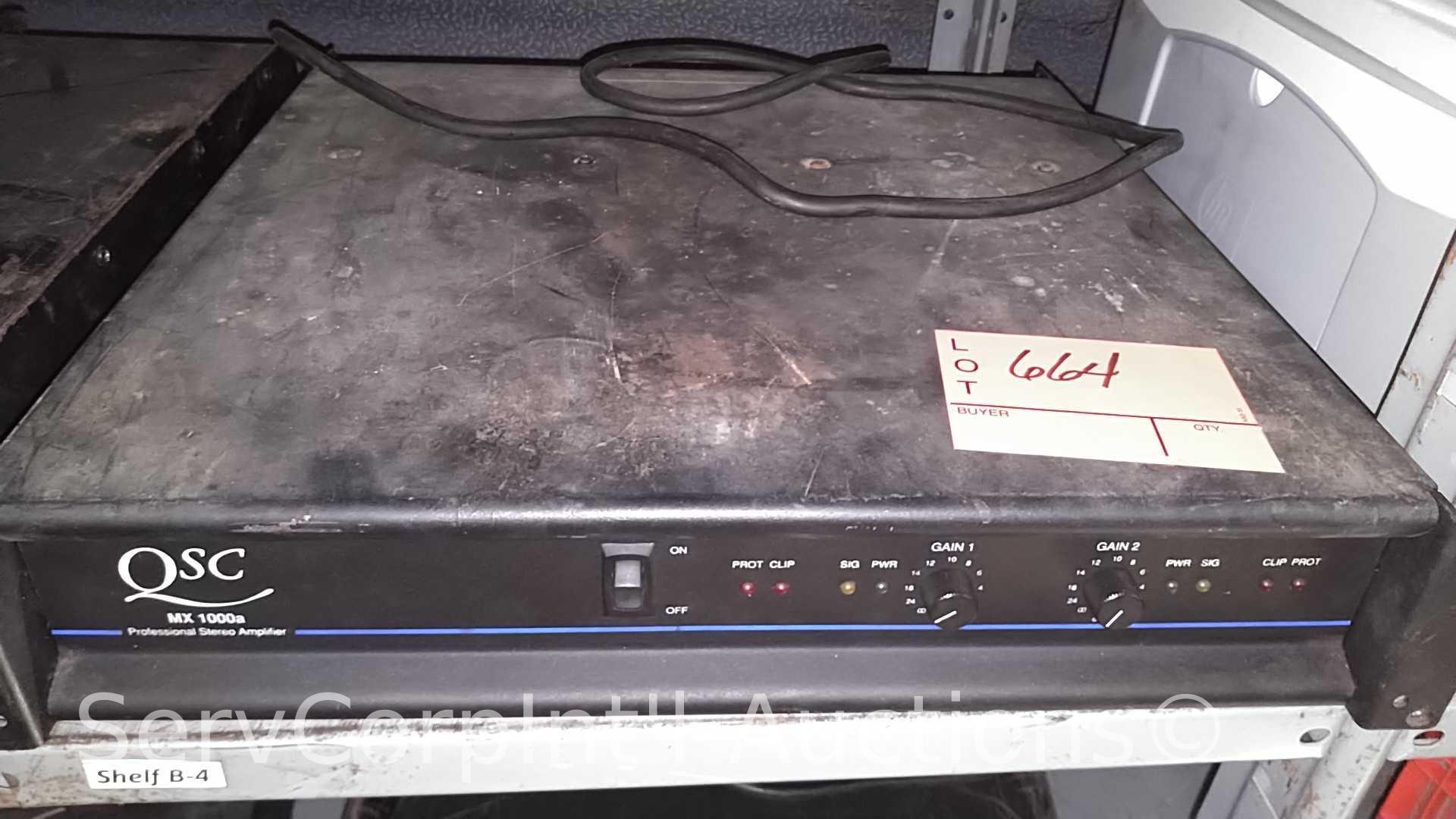 Lot on Shelf of QSC MX1000A Professional Stereo | Proxibid