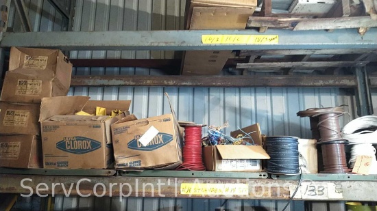 Lot on Pallet Racking of Various Spools of Electric Wire, Scrap Wire ...
