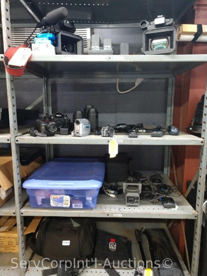 Lot on 4 Shelves of Sony HVR-Z5U HDV1080 Camcorder, Sony PXW-Z150 XDCAM ...
