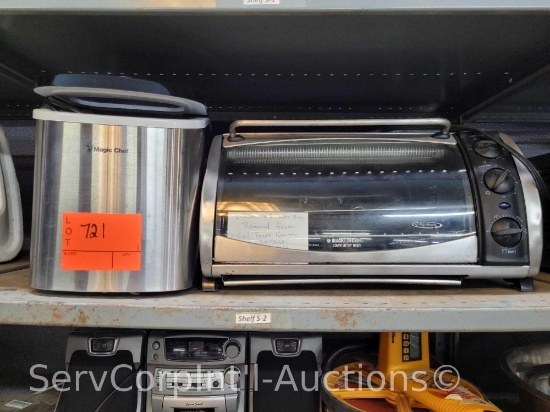 Lot on Shelf of Magic Chef Countertop Ice Maker, Black & Decker ...