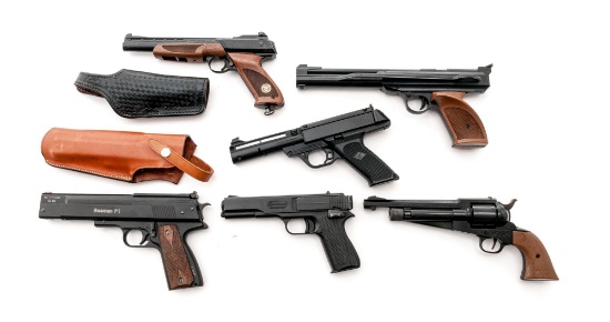Lot of Six (6) Assorted Air Pistols and Two (2) Holsters | Guns ...