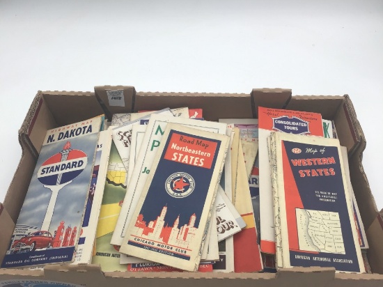 Lg. Group of Vintage Road Maps Including | Art, Antiques & Collectibles ...