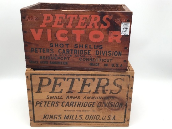 Lot of 2 Vintage Peters Wood Ammo Boxes | Online Auctions | Proxibid