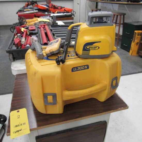 Spectra Precision LL300N Laser, S/N 19380124 w/Tripod & (2) Sticks ...