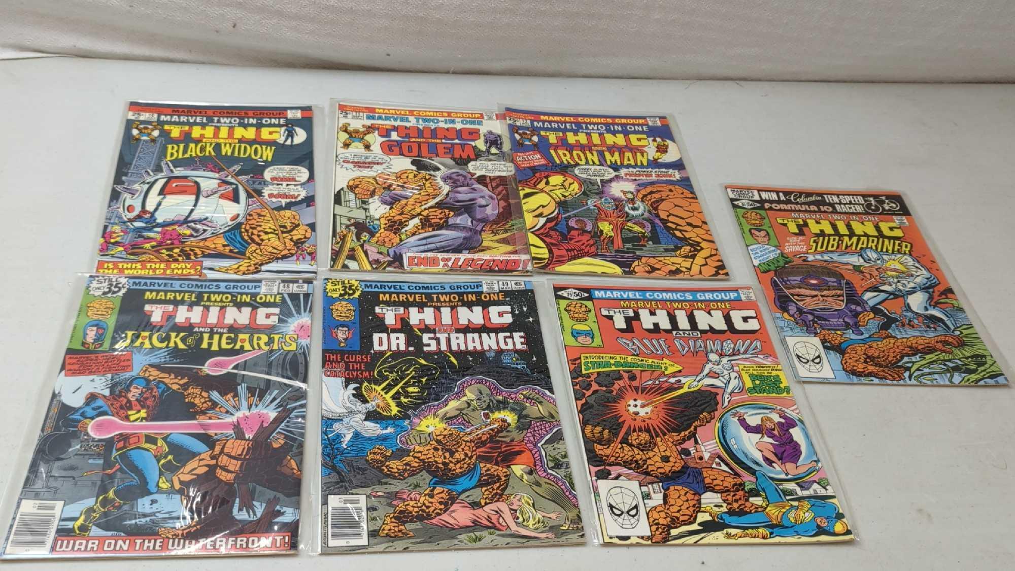 7 THE THING MARVEL COMICS GROUP COMICS 25, 35 & | Proxibid