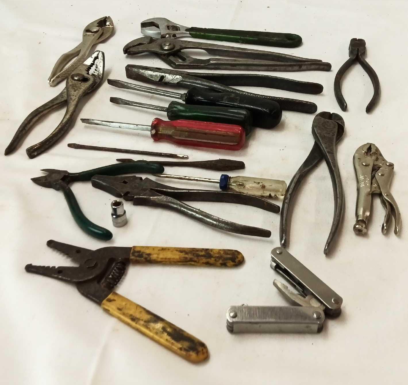 ASSORTED TOOLS LOT - WRENCHS, PLIERS, SCREW | Proxibid