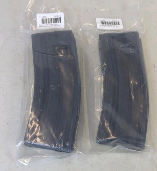 Two AR-15 Rifle Magazines, .223 Rem Caliber, 30-Round Capacity, Black ...