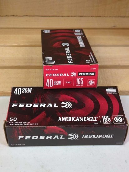 FEDERAL AMERICAN EAGLE 40 S&W 165 GR. FMJ 100 ROUNDS | Guns & Military ...