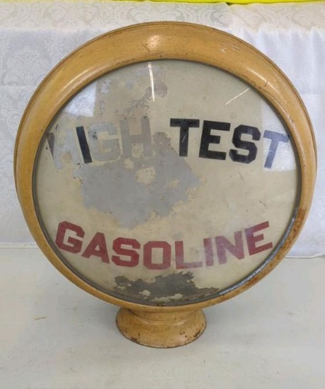 Vintage Gas Pump Globe, "HIGH TEST GASOLINE", 18" Diameter, Glass on ...
