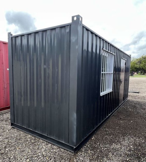 20' Office/Tiny Home Conex w/ Toilet, Sink, Bath | Online Auctions ...