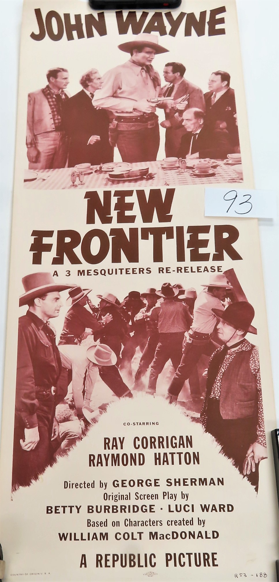 John Wayne Movie Poster New Frontier Re Release. | Proxibid