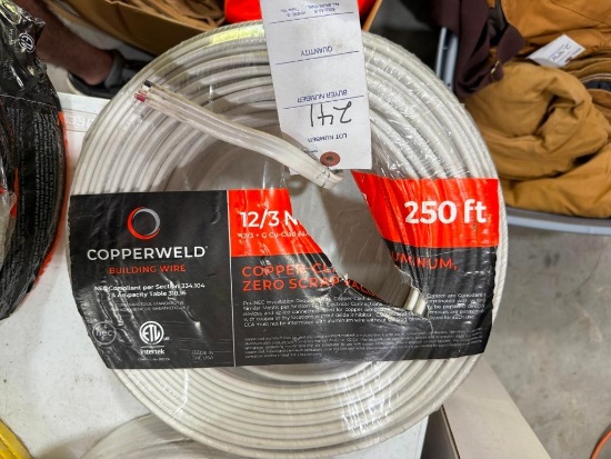 250 ft Copperweld 12/3 NM-B Building Wire White Jacket | Estate ...