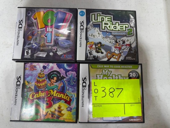 Nintendo DS Game Lot 4 Titles (101-in-1, Line Rider 2, Cake Mania 3, My ...