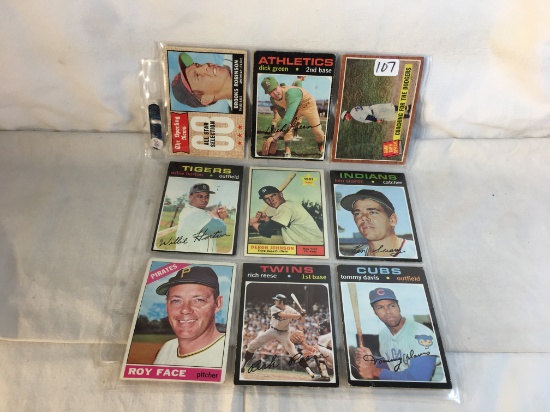 Lot Of 9 Pcs Collector Vintage Mlb Baseball Sport Trading Assorted 