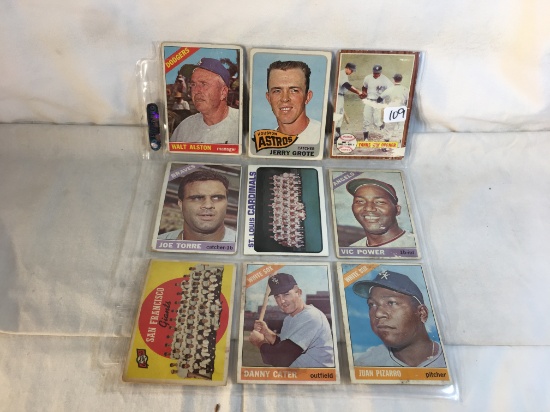 Lot Of 9 Pcs Collector Vintage Mlb Baseball Sport Trading Assorted