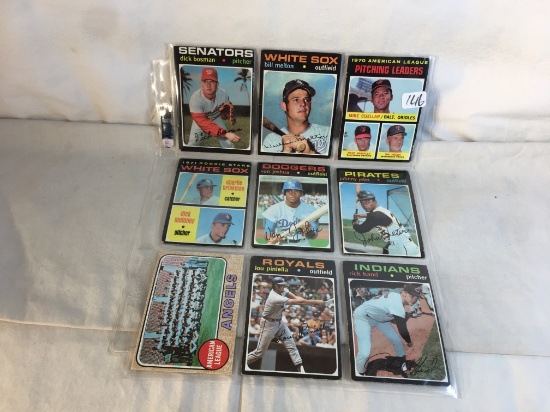 Lot Of 9 Pcs Collector Vintage Mlb Baseball Sport Trading Assorted