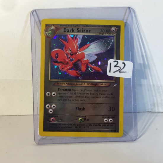 Modern 2000 Pokemon TCG Stage1 Dark Scizor HP70 Holo No.212 Scissors 9/ ...