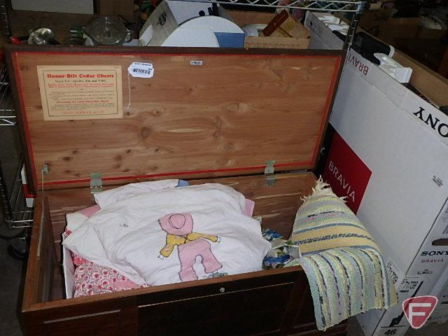 Honor Bilt Cedar Chest Sears Roebuck with throw Proxibid