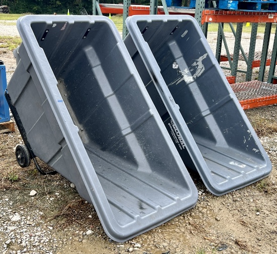 2 Global Industries Trash Refuse Dump Carts. | Online Auctions | Proxibid