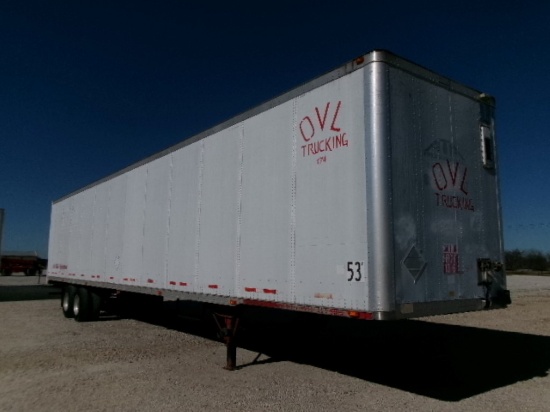 2005 WABASH DRY BOX VAN TRAILER, 53', SLIDING TANDEM AXLE, AIR RIDE ...