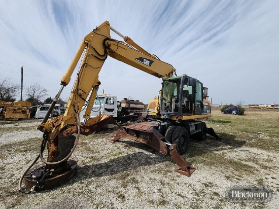CAT M318C WHEEL EXCAVATOR SCRAP MAGNET, 4536 HRS SHOWING, CAB, CAT ...