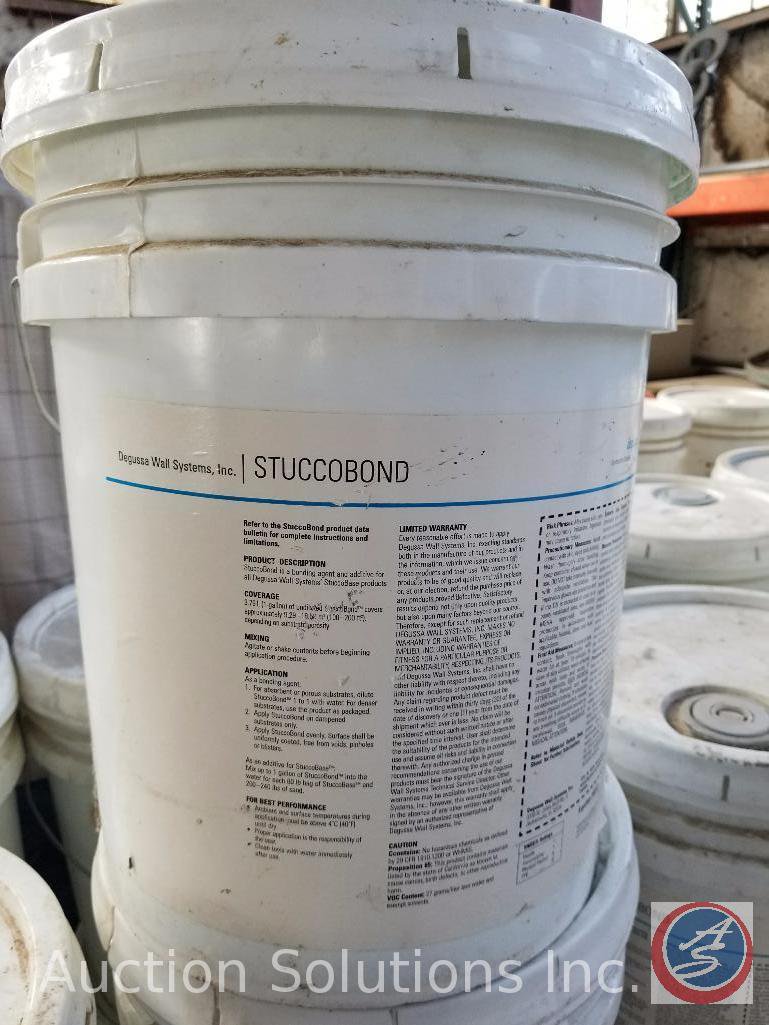 (5) Degussa wall systems inc. Stuccobond 5 gallon | Proxibid