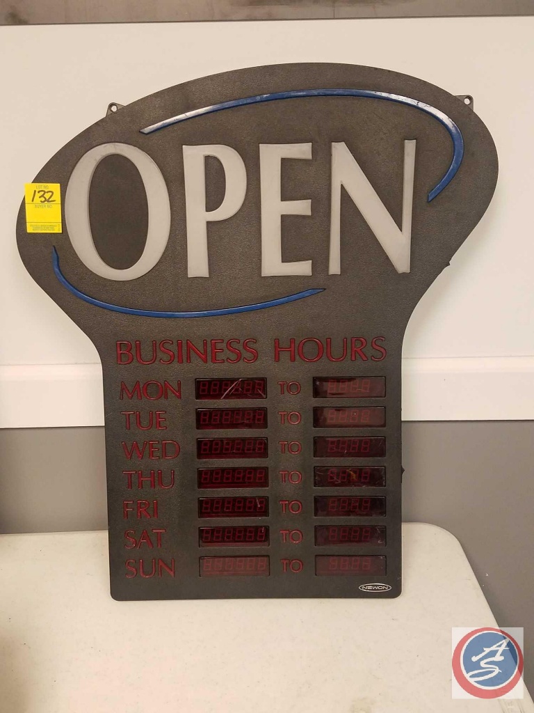 Newon 6093 LED Open Sign With Digital Business Hours Visible From 750ft ...